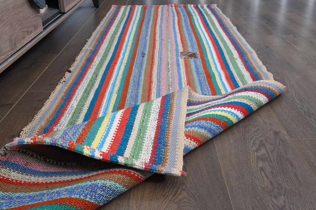 2'5x7'3 Ft, RARE DESIGN, OUSHAK Rug, Turkish Rug, Vintage Rug, Rainbow ...