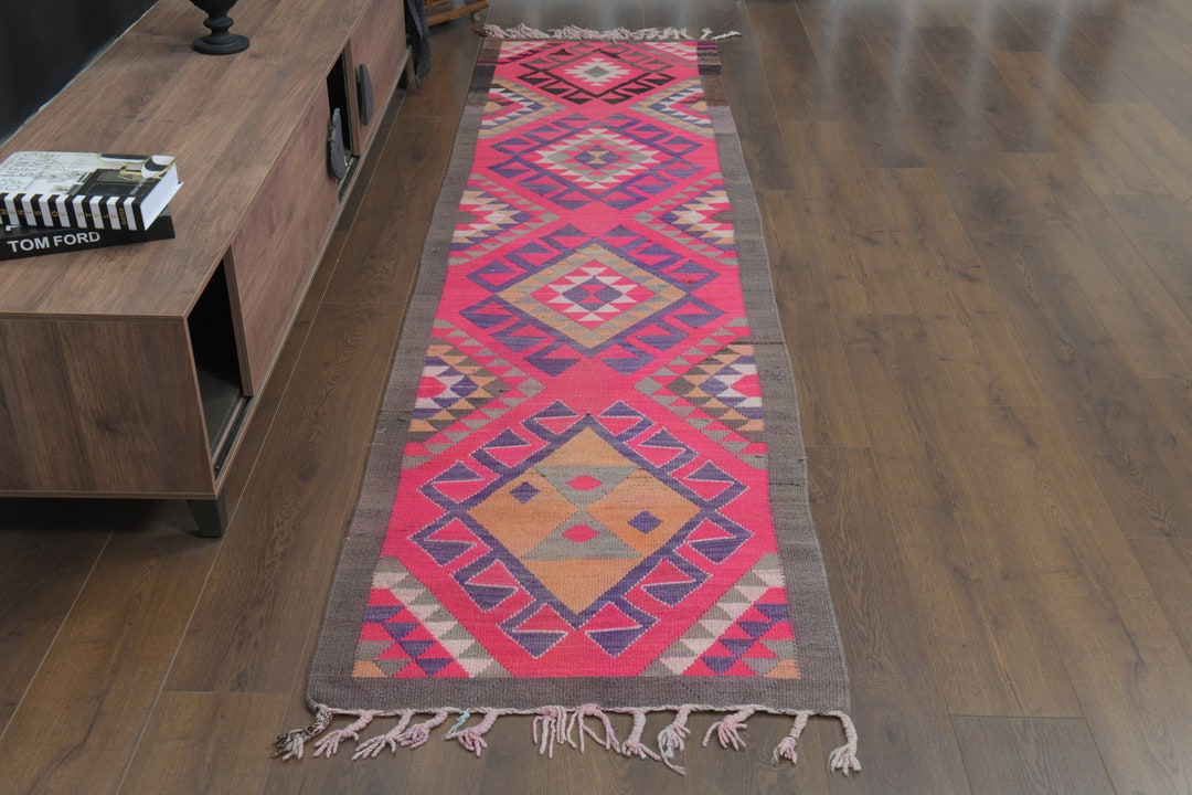3x11 COLORFUL RUNNER RUG Runner Rug Pink Purple Runner Rug - Etsy