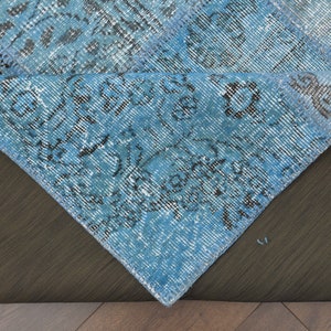 8x12, BLUE PATCHWORK RUG, Minimalist Rug, Turkish Rug, Area Rug Vintage ...