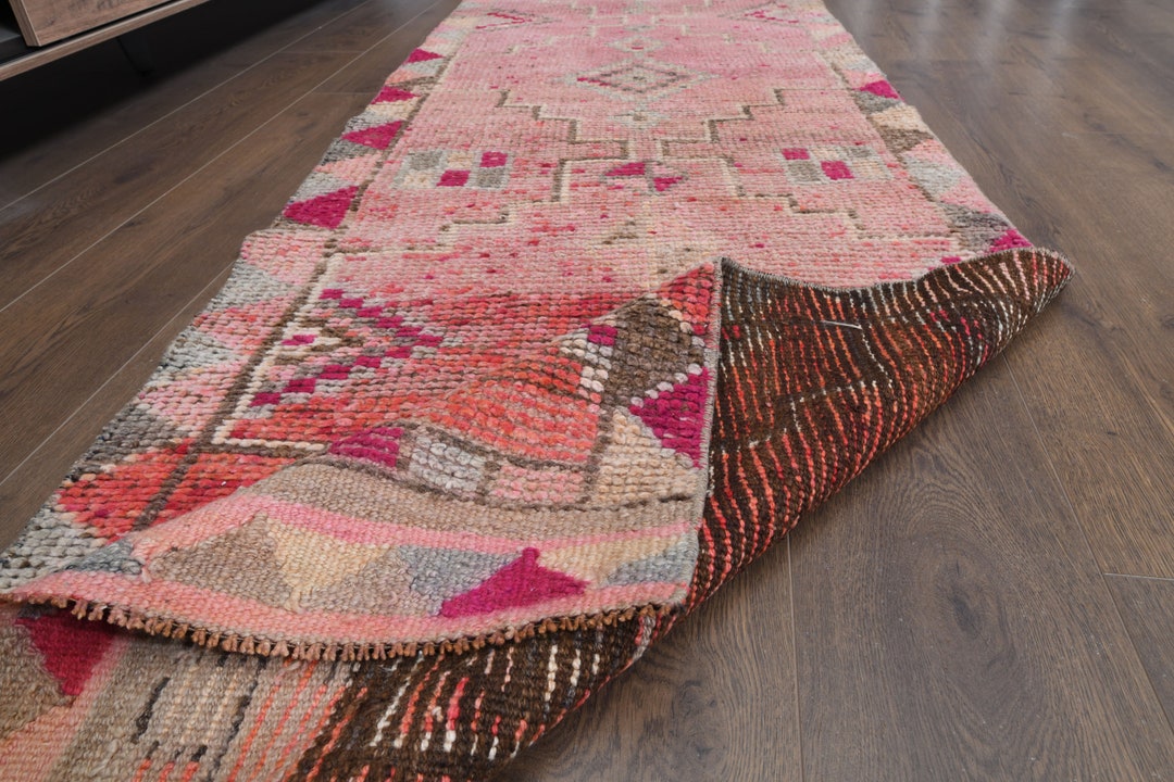 2.8x12.2 Ft, PINK TURKISH RUNNER, Kitchen Decor Runner, Interior ...