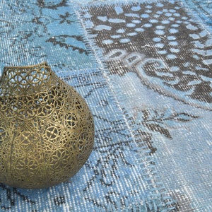 8x12, BLUE PATCHWORK RUG, Minimalist Rug, Turkish Rug, Area Rug Vintage ...