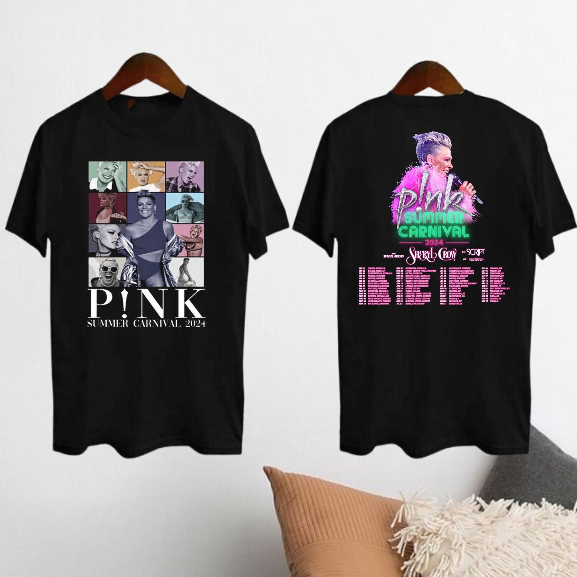 P!NK Pink On Tour 2024 T-Shirt, Graphic P!NK Pink Singer Shirt, P!NK ...