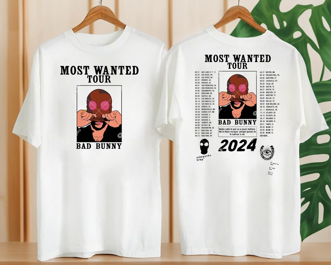 2024 Bad Bunny Tour Shirt, Most Wanted Tour Bad Bunny Shirt, Bad Bunny ...