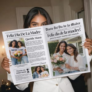 Spanish Mothers Day Newspaper Template, Printable Card (digital ...