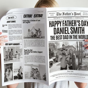 Fathers Day Newspaper, Personalized Gifts for Dad, Gift From Daughter ...
