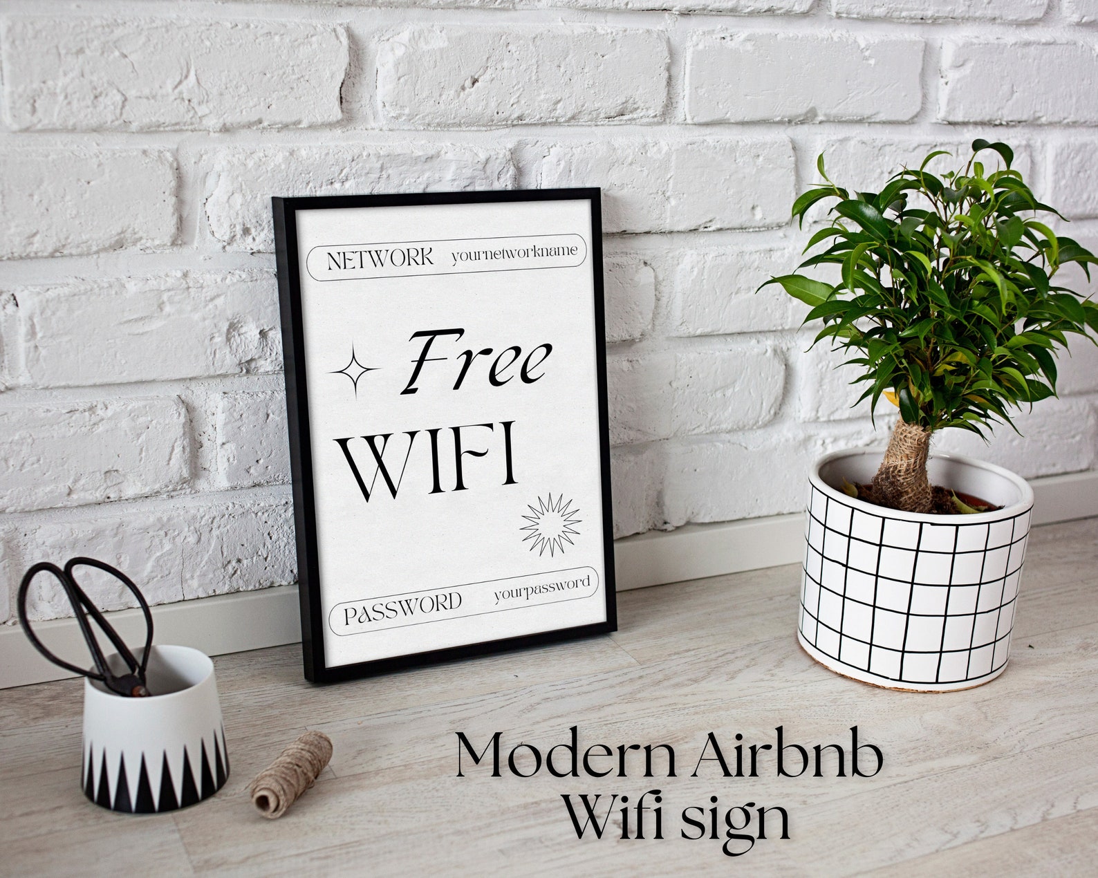 Modern WIFI Password Sign Template Airbnb Wifi Sign Wifi - Etsy