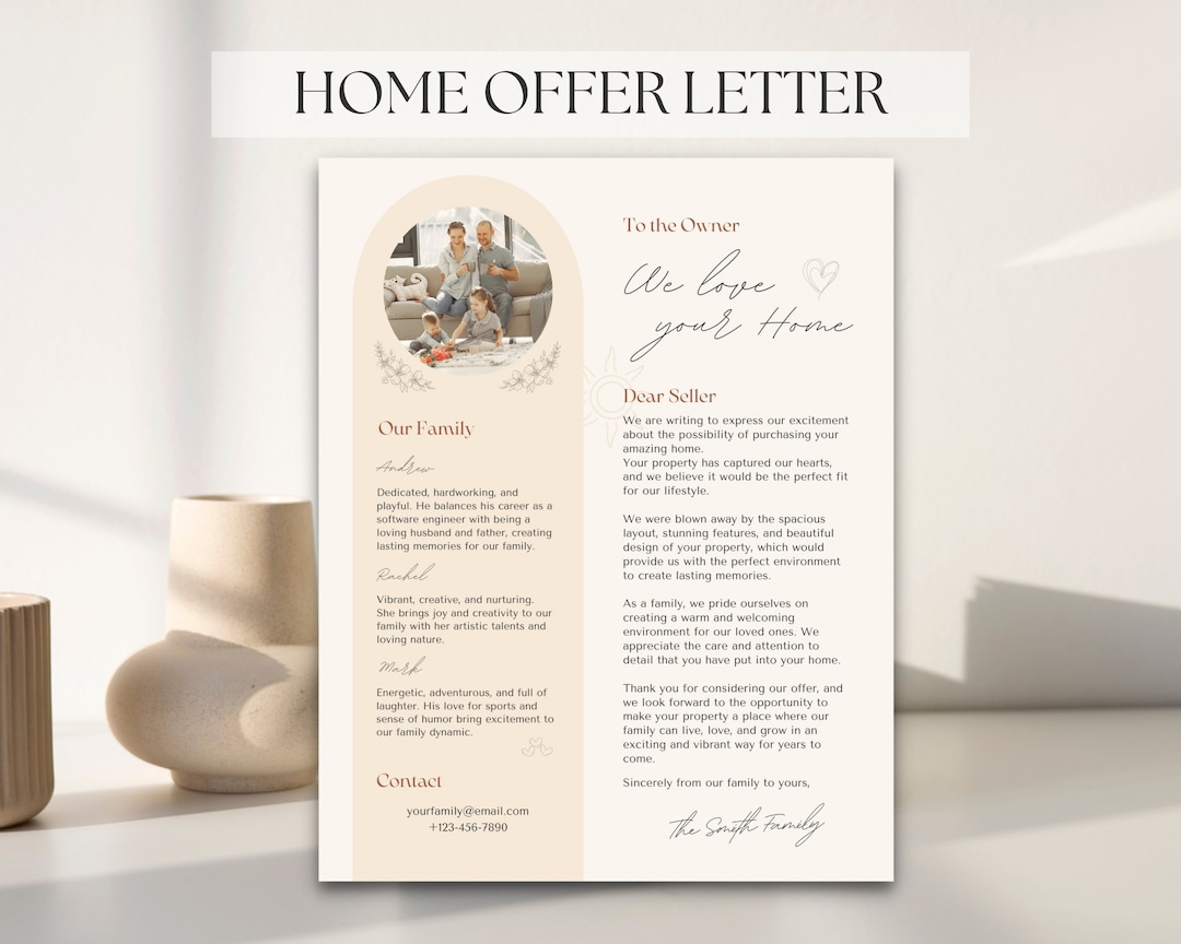 Boho Home Offer Letter, We Love Your Home, Letter to Seller, Home ...