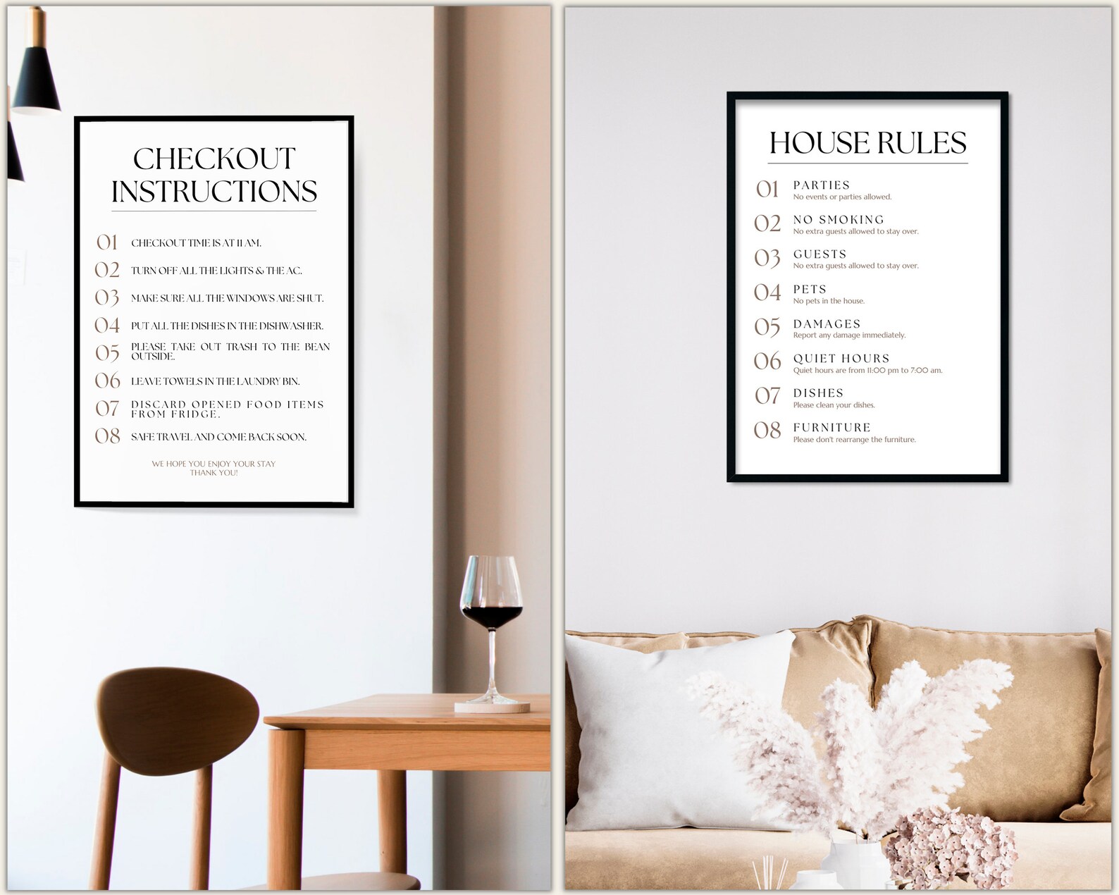 Airbnb House Rules Check Out Sign, Airbnb Check Out Instructions ...