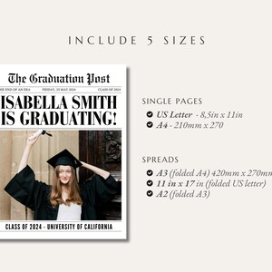 Graduation Newspaper Template, Newspaper Graduation Announcement ...