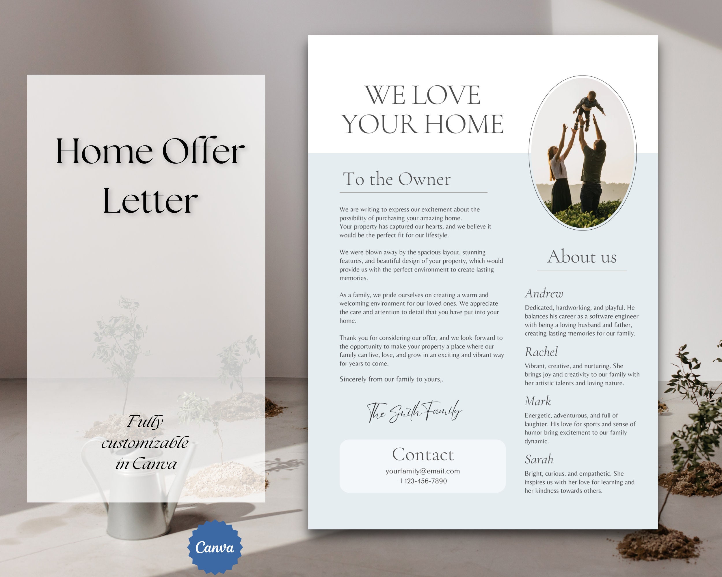 Minimalist Home Offer Letter Template (canva Editable, Digital Download ...