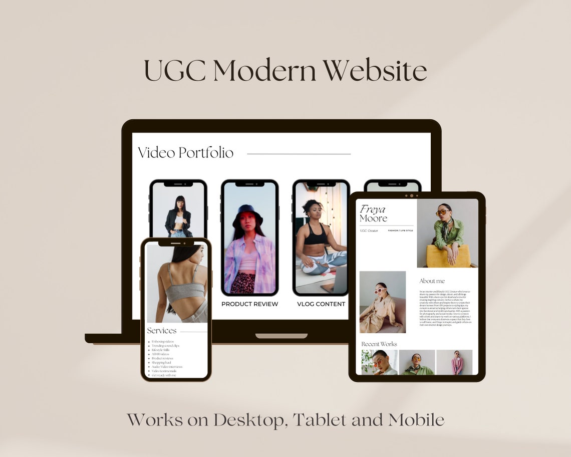 UGC Creator Portfolio Website UGC Modern Portfolio Ugc - Etsy