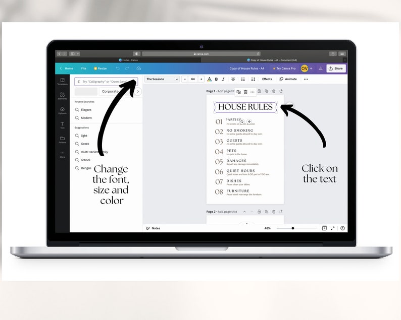 Airbnb House Rules Check Out Sign, Airbnb Check Out Instructions ...