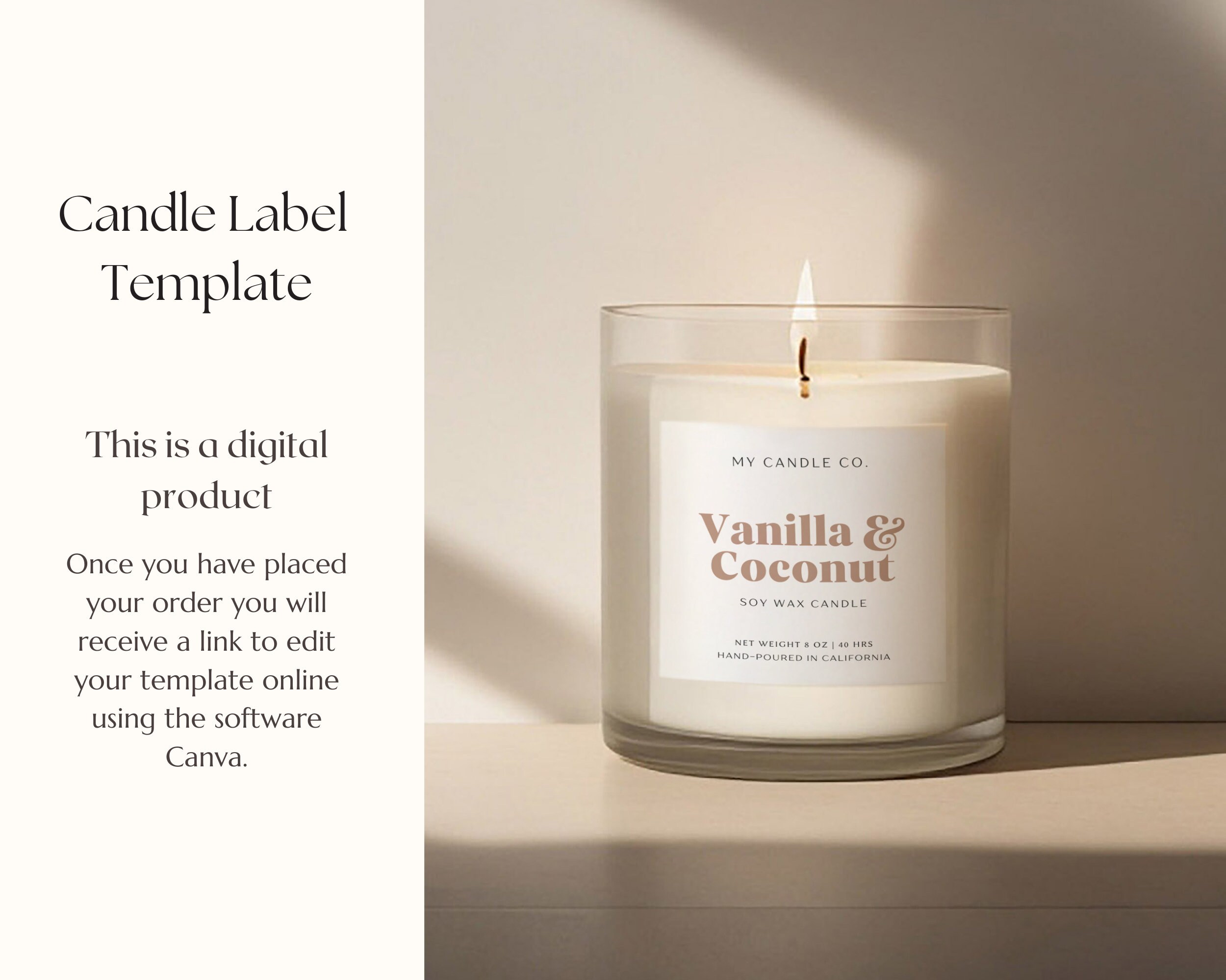 Retro Candle Label Template Printable Candle Label Custom - Etsy