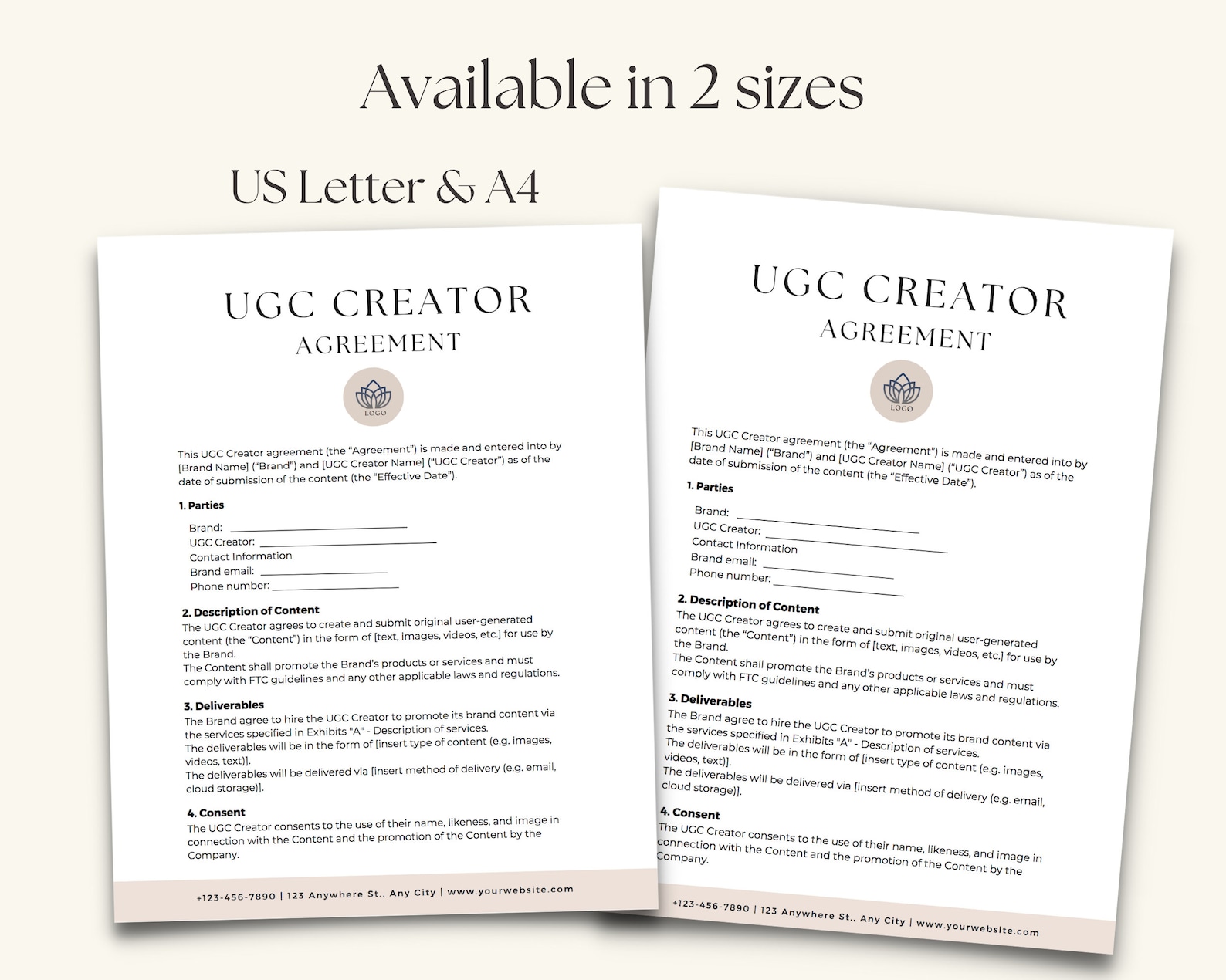 Ugc Creator Contract, UGC Creator Agreement, UGC Contract, UGC Template ...