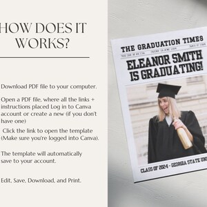 Graduation Newspaper Template, Newspaper Graduation Announcement, Class ...
