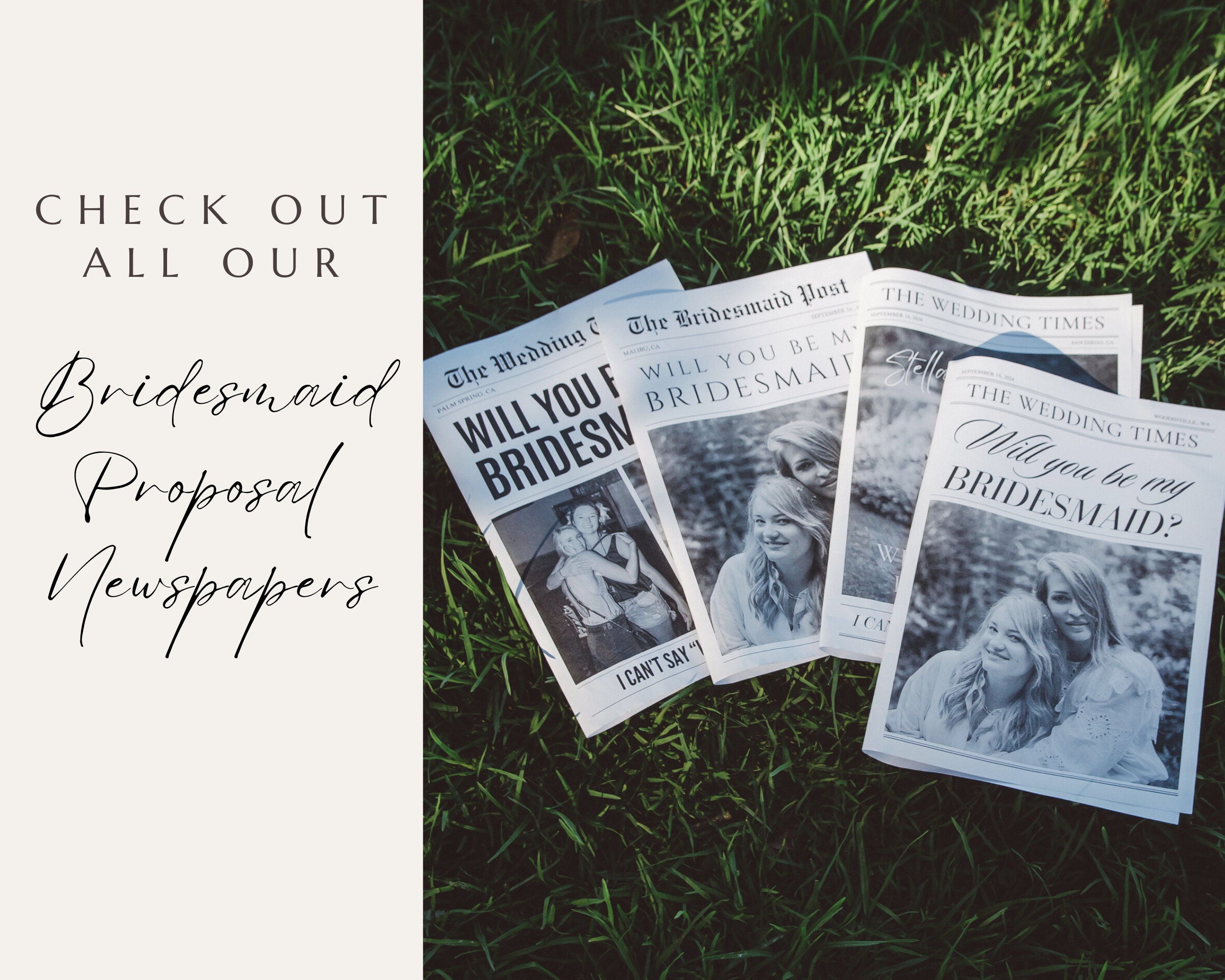 Bridesmaid Proposal Newspaper Template, Elegant Flower Wrap (canva ...