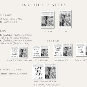 Quinceañera Save the Date Newspaper Template, Editable Canva Invitation ...