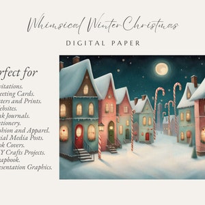 Whimsical Christmas Digital Paper, Christmas Journal Pages, Whimsical ...