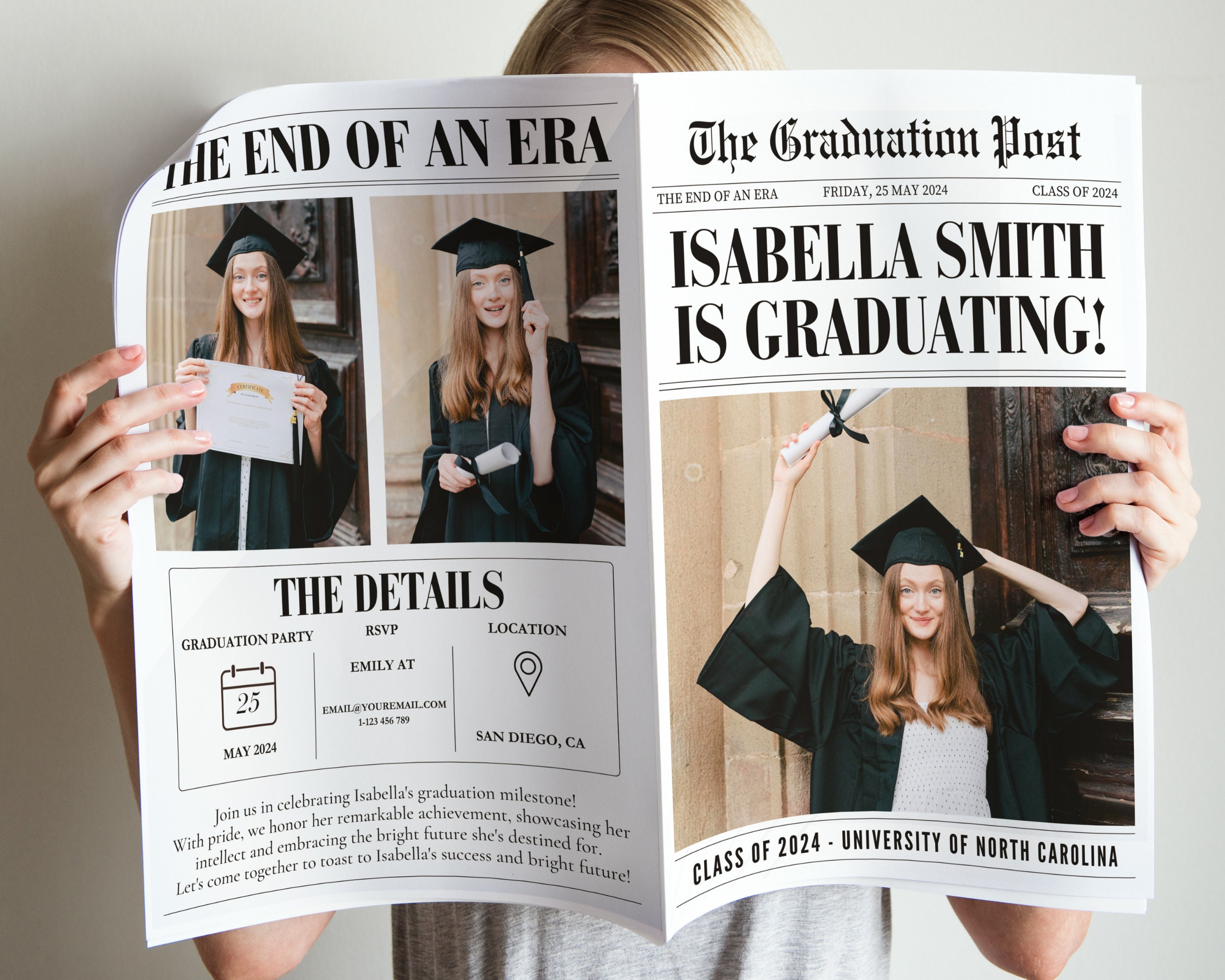 Graduation Newspaper Template, Newspaper Graduation Announcement ...