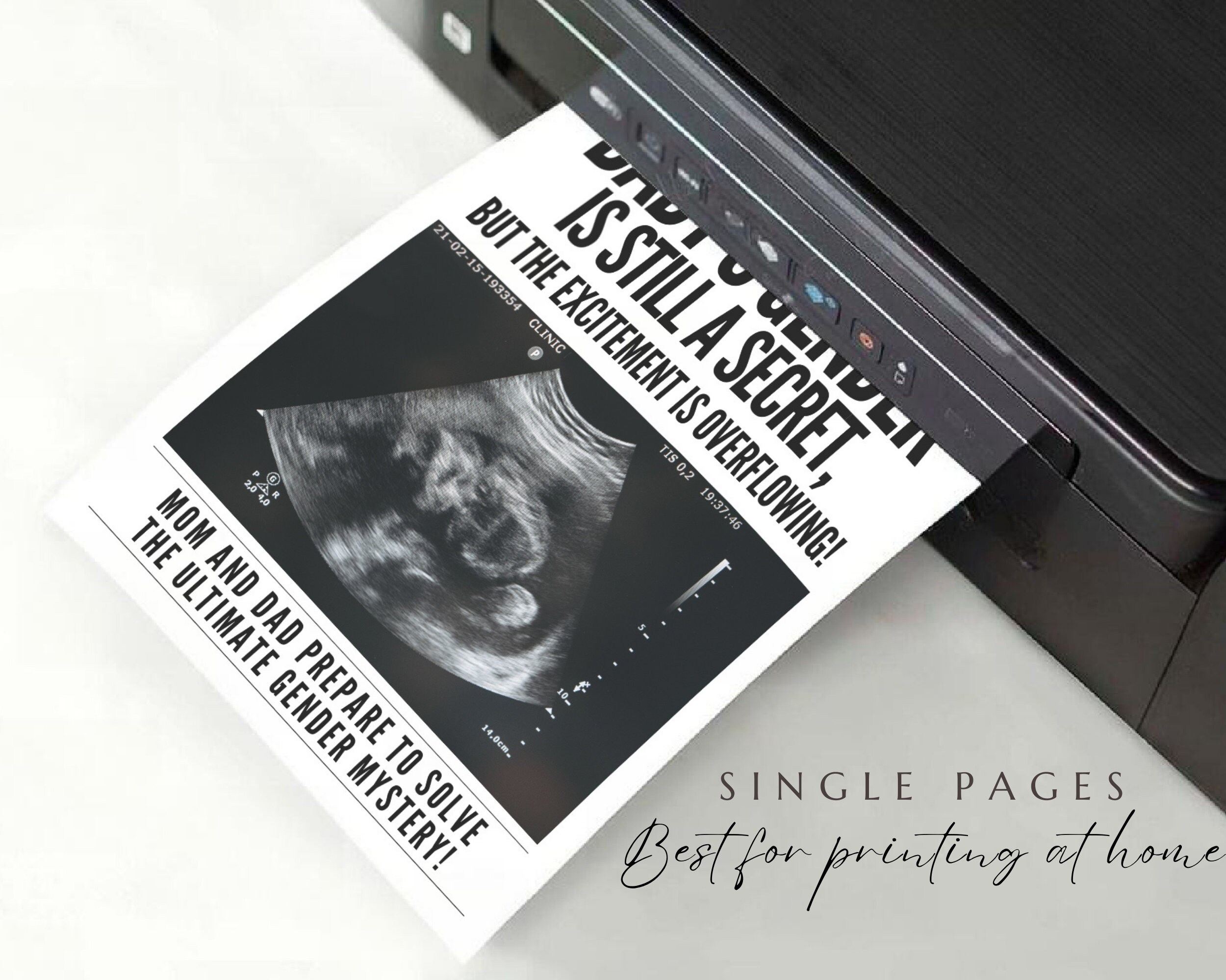 Baby Gender Reveal Newspaper, Large Newspaper Baby Announcement ...