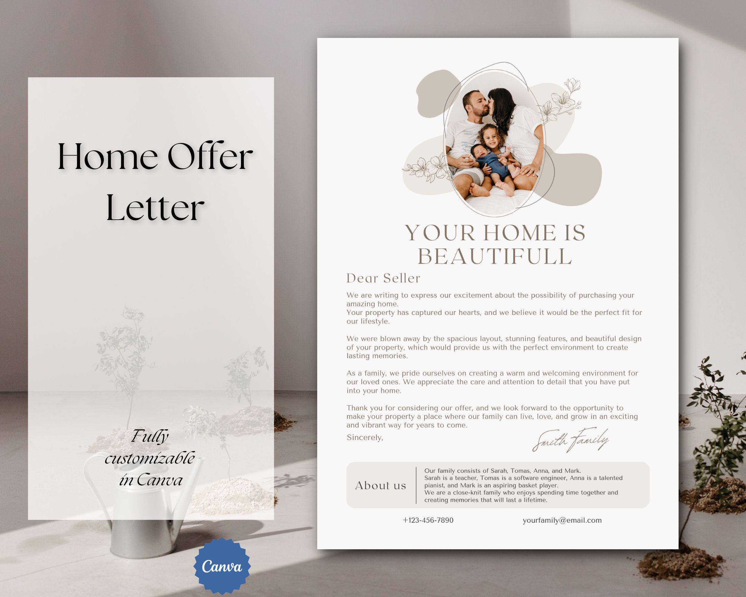 Boho Offer Letter, We Love Your Home, Letter to Seller, Minimalist ...