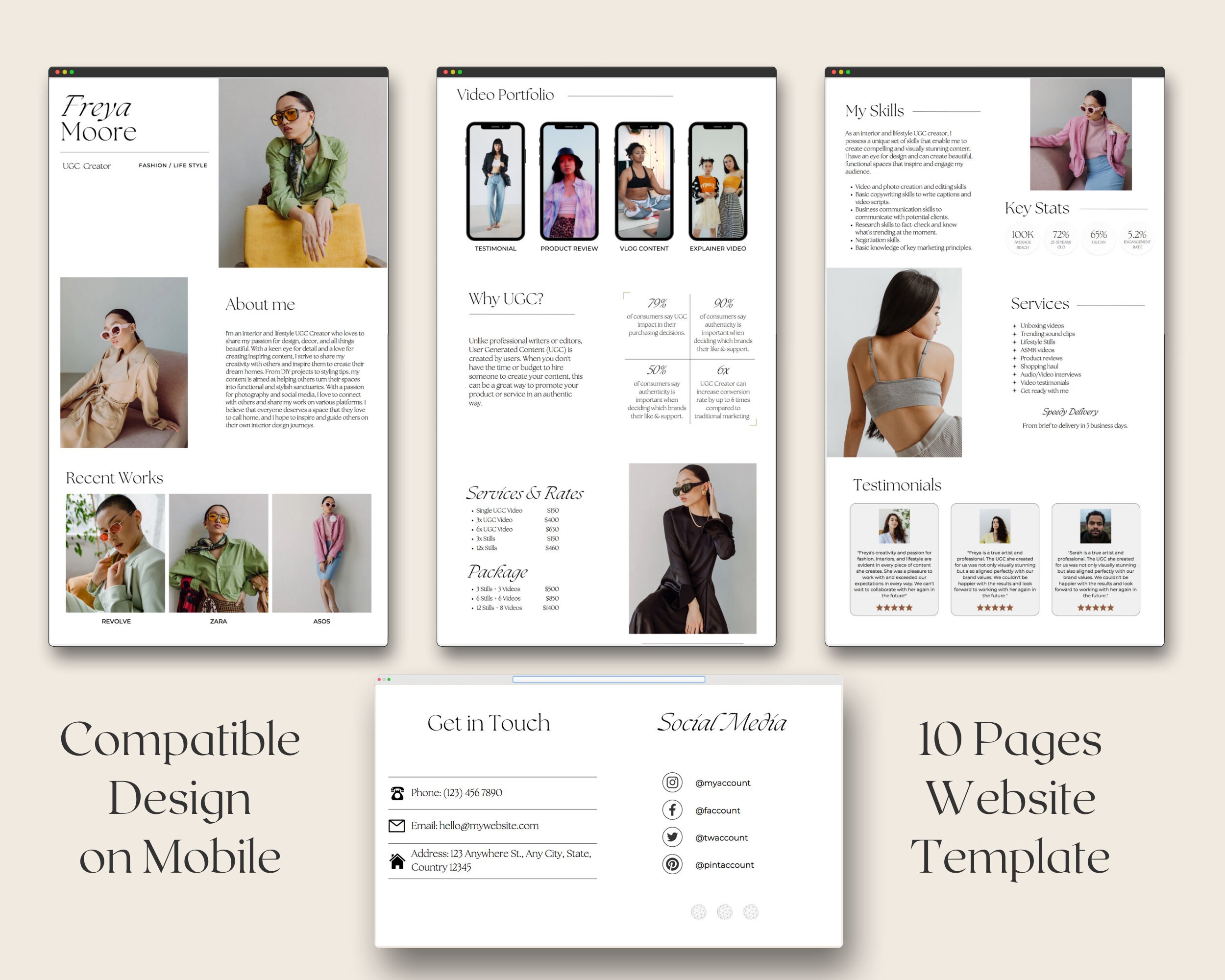 UGC Creator Portfolio Website UGC Modern Portfolio Ugc - Etsy