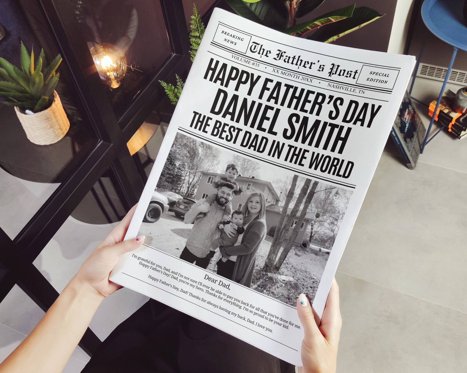 Fathers Day Newspaper, Personalized Gifts for Dad, Gift From Daughter ...