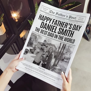 Fathers Day Newspaper, Personalized Gifts for Dad, Gift From Daughter ...