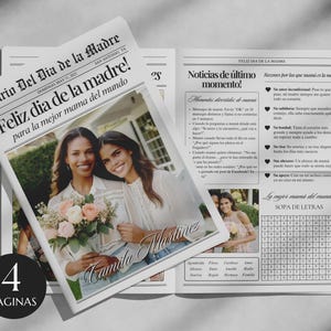 Spanish Mothers Day Newspaper Template, Printable Card (digital ...