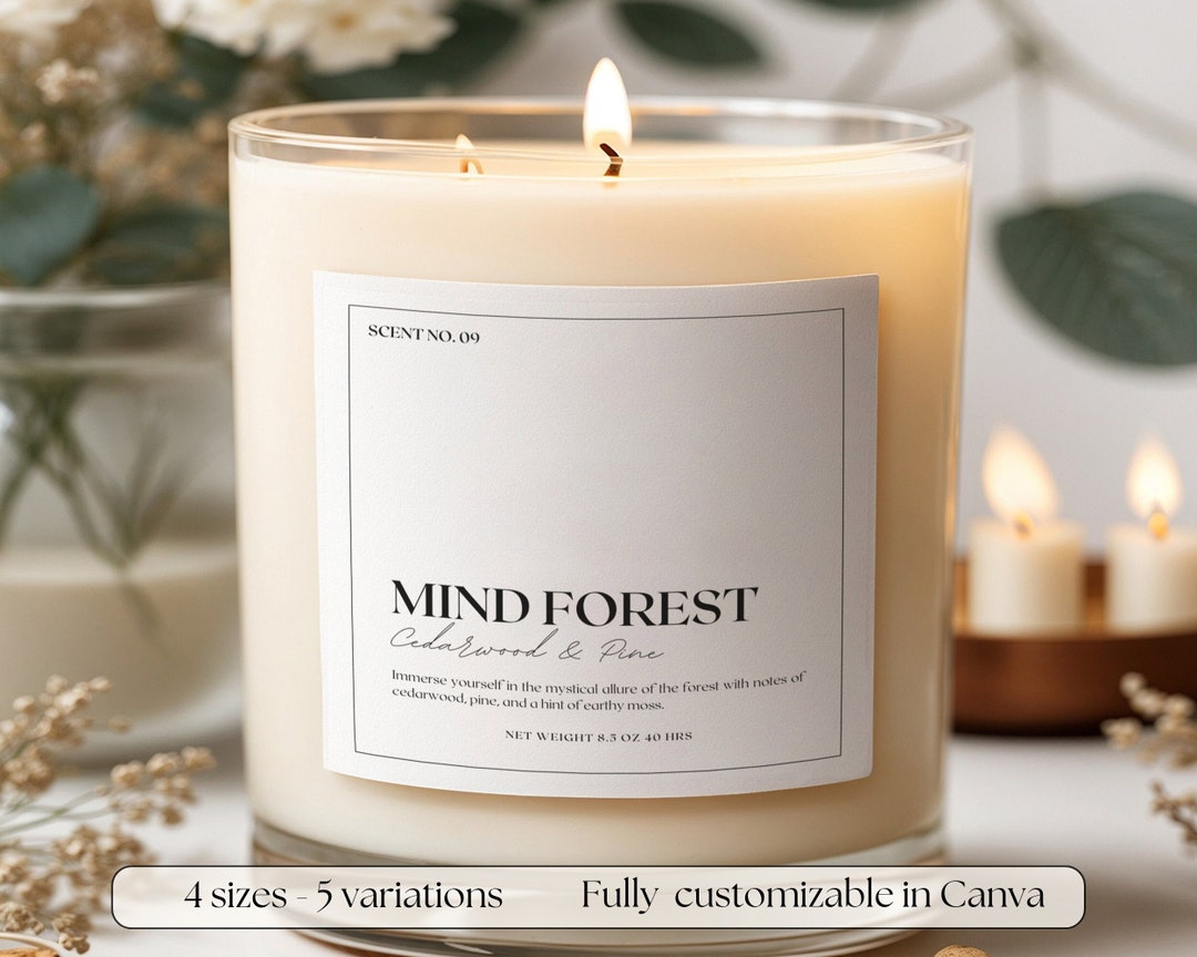 Elegant Candle Label Template, Modern Candle Label, Custom Candle ...