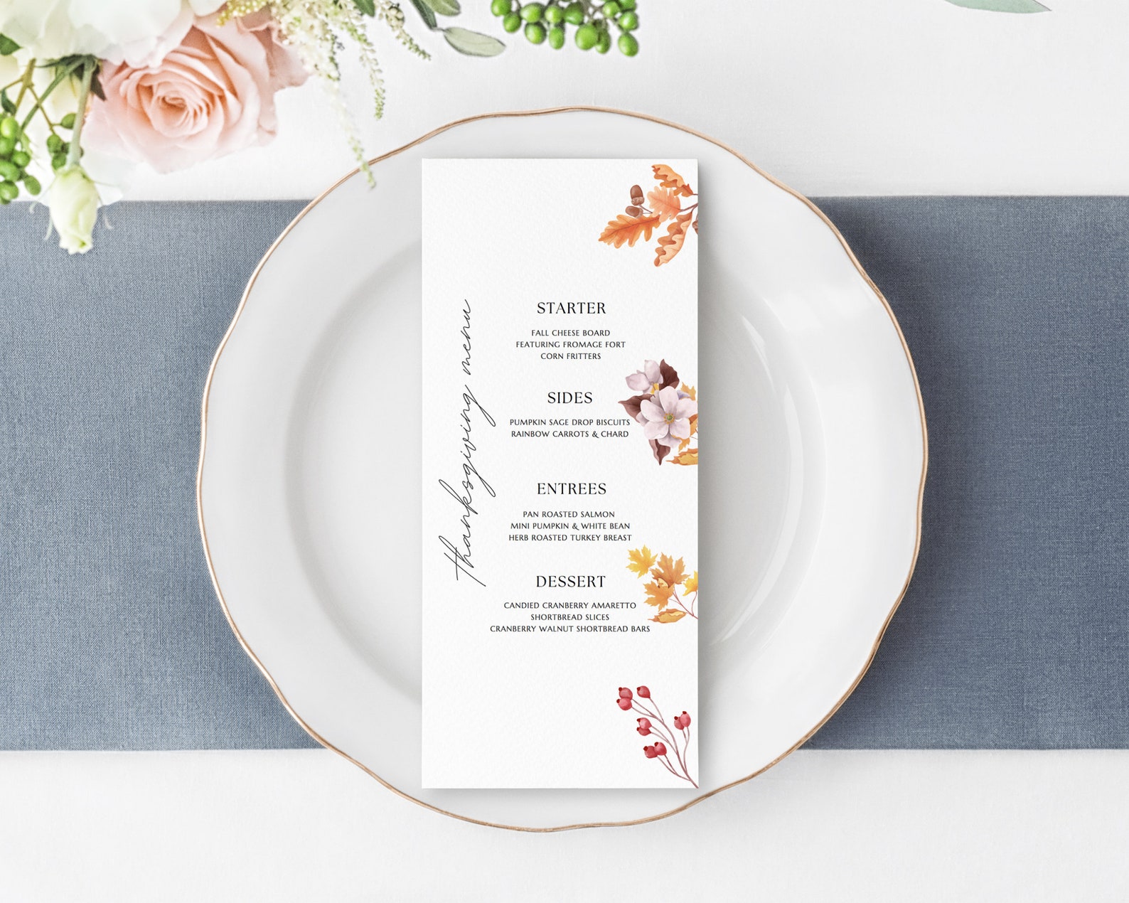 Thanksgiving Menu Template Thanksgiving Menu Card Printable - Etsy