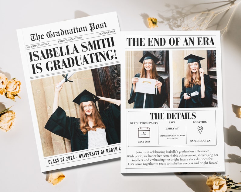 Graduation Newspaper Template, Newspaper Graduation Announcement ...