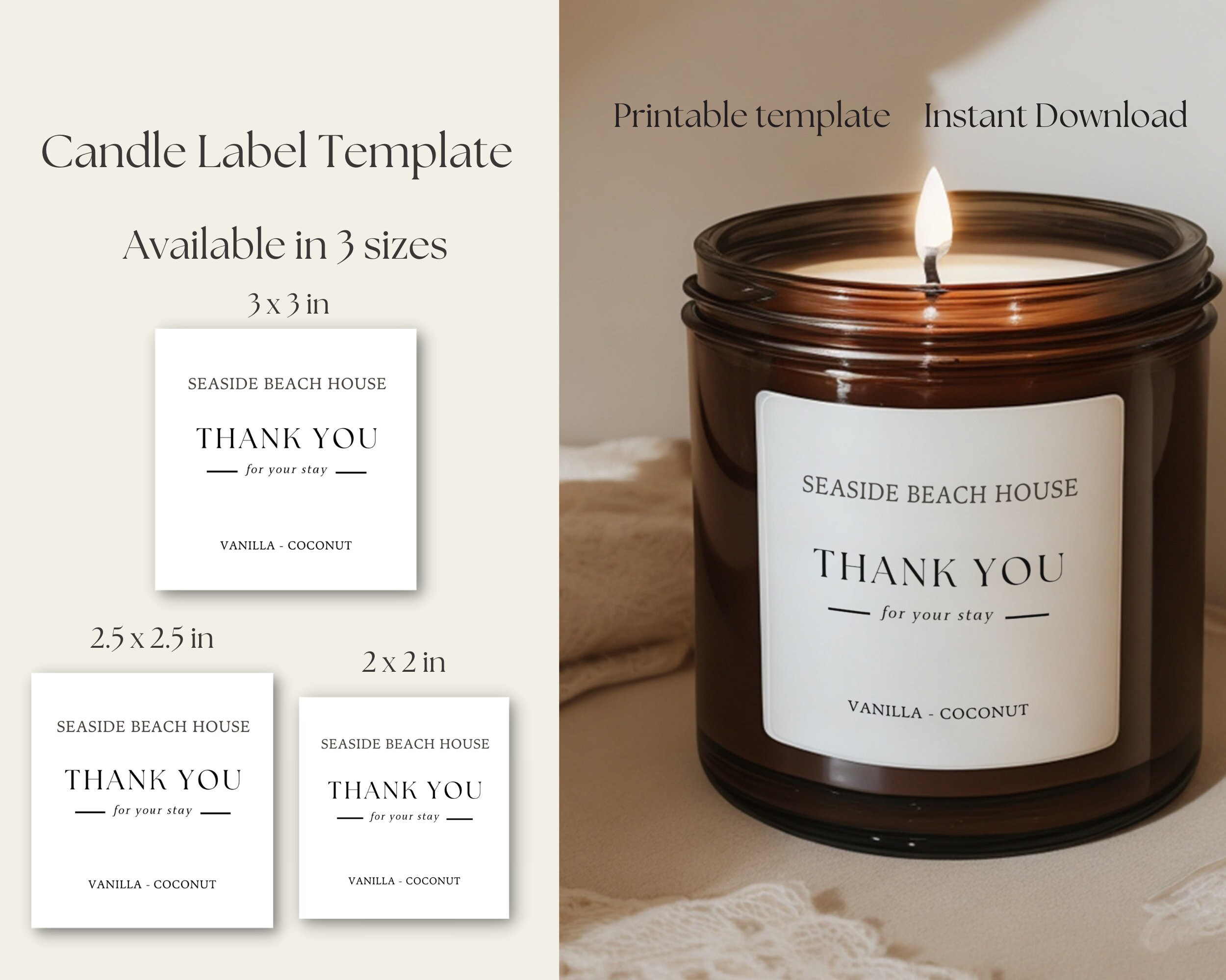 Airbnb Candle Label Template Airbnb Gifts for Guest Airbnb - Etsy UK