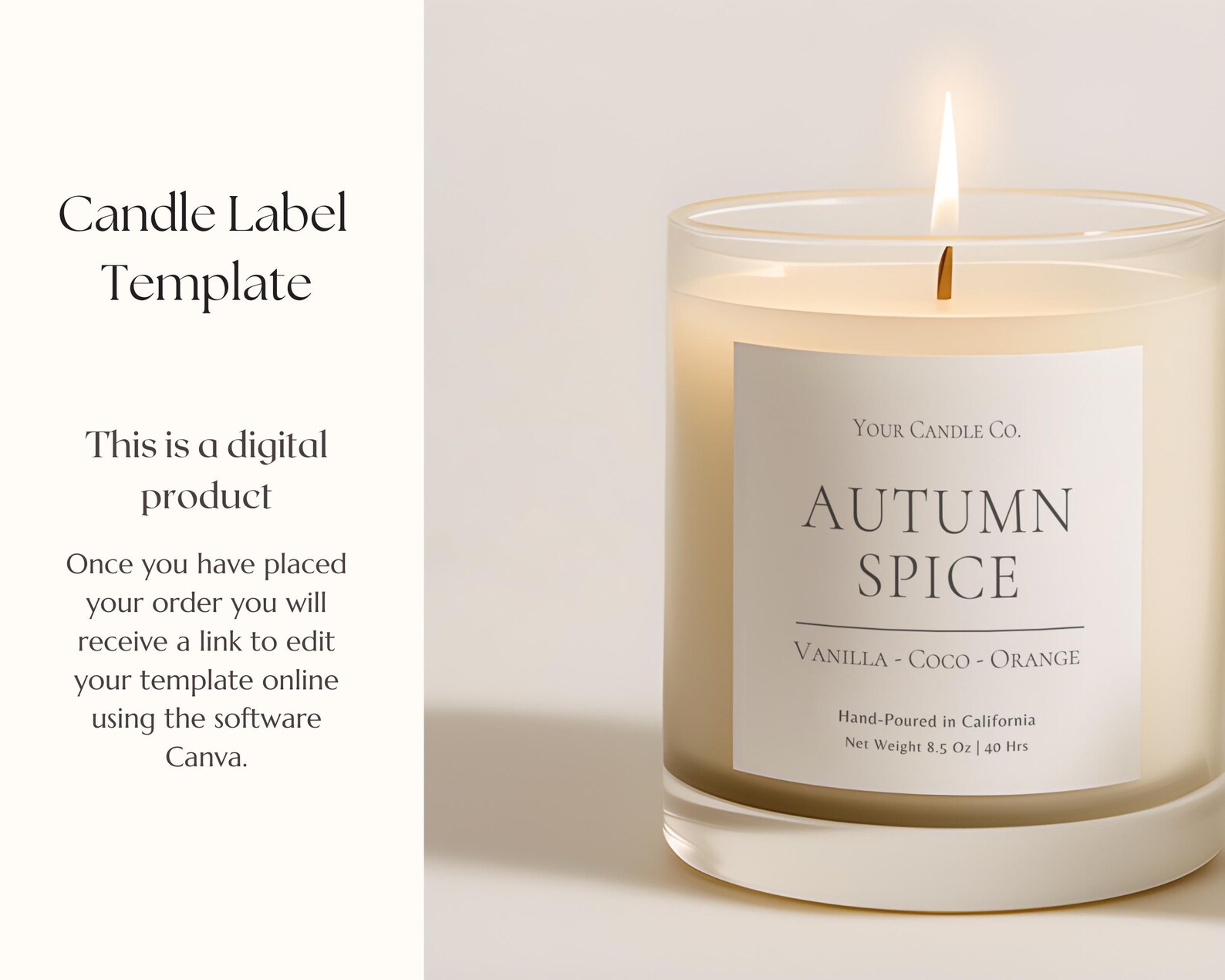 Elegant Candle Label Template, Modern DIY Label (canva, Printable), 011 ...