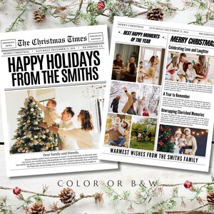 Christmas Newspaper Template, Newspaper Christmas Card, Holiday Card ...