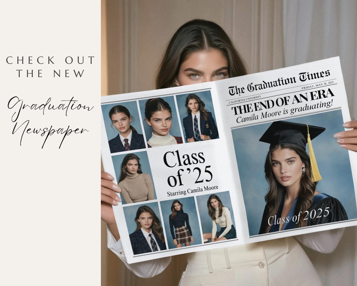 Graduation Newspaper Template, Class of 2025 (digital Download) Happy ...