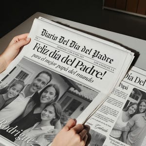 Fathers Day Newspaper Template in Spanish, Printable Father's Day Card ...