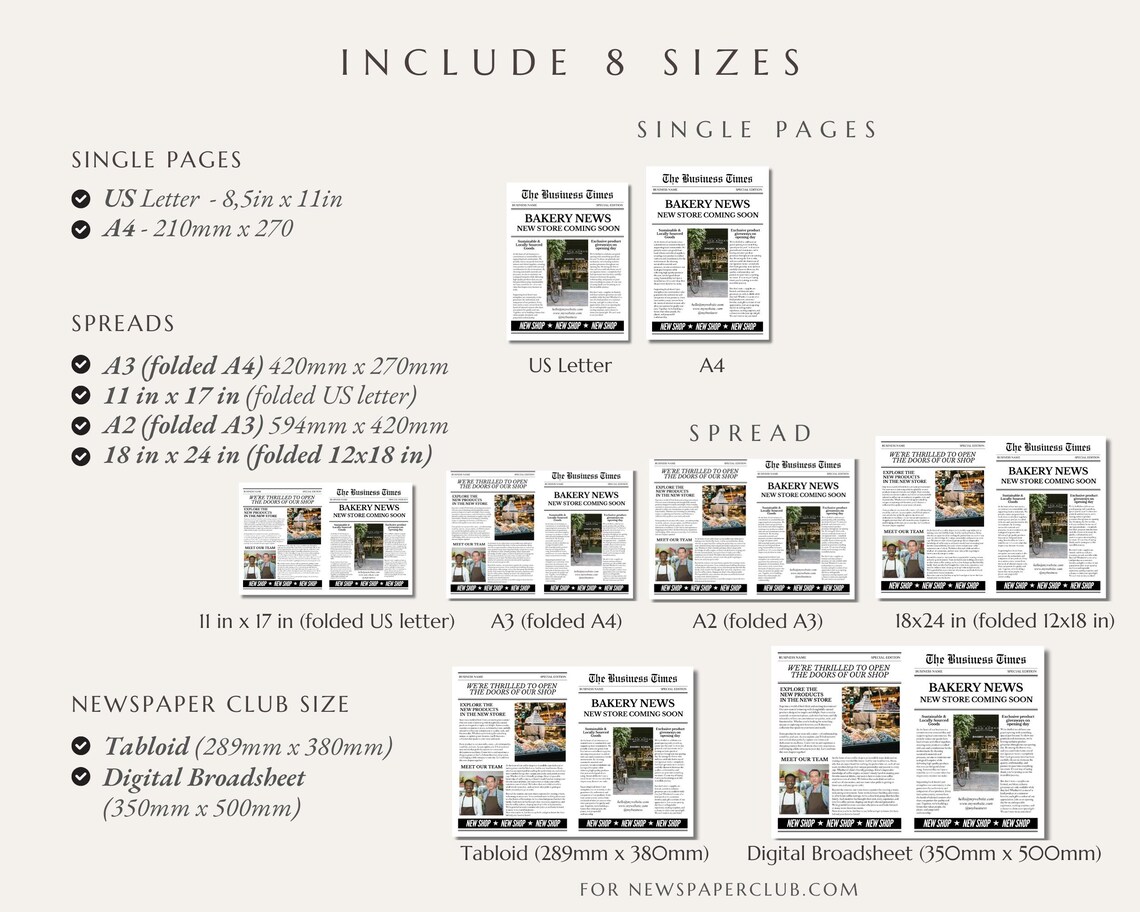 Business Launch Announcement Newspaper Template, Branding Photoshoot ...