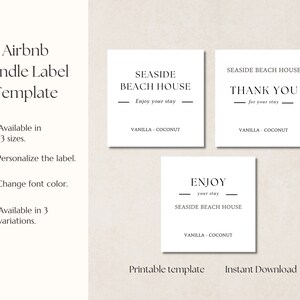 Airbnb Candle Label Template, Airbnb Gifts for Guest, Airbnb Thank You ...