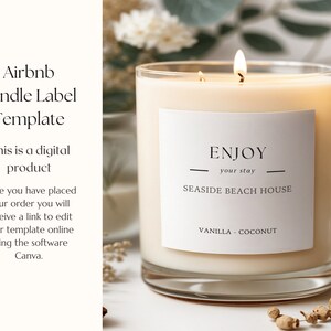 Airbnb Candle Label Template, Airbnb Gifts for Guest, Airbnb Thank You ...