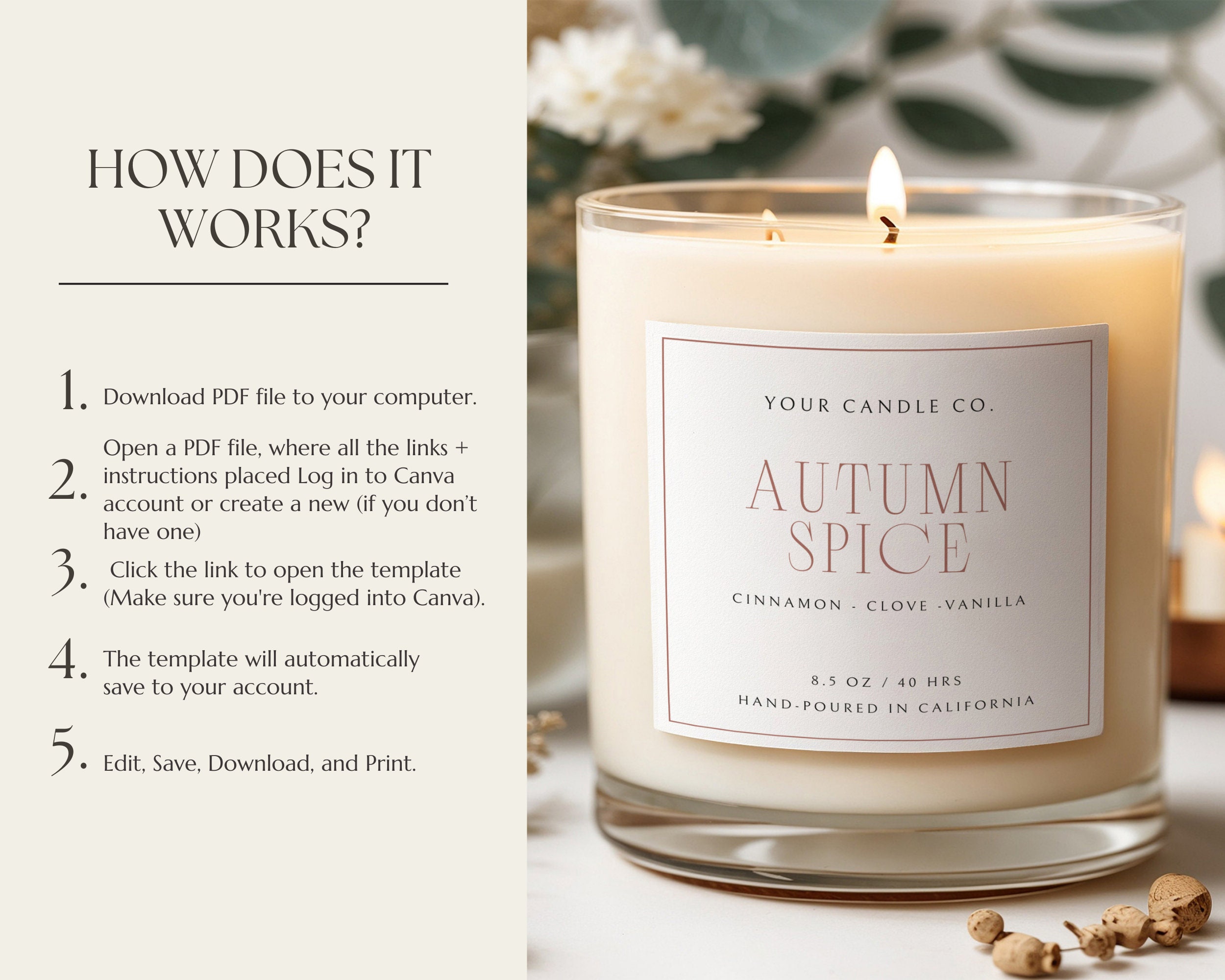 Modern Candle Label Template Elegant Candle Label Minimalist - Etsy
