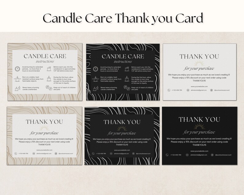 Editable Candle Care Card Template, Candle Care Instructions, Safety ...
