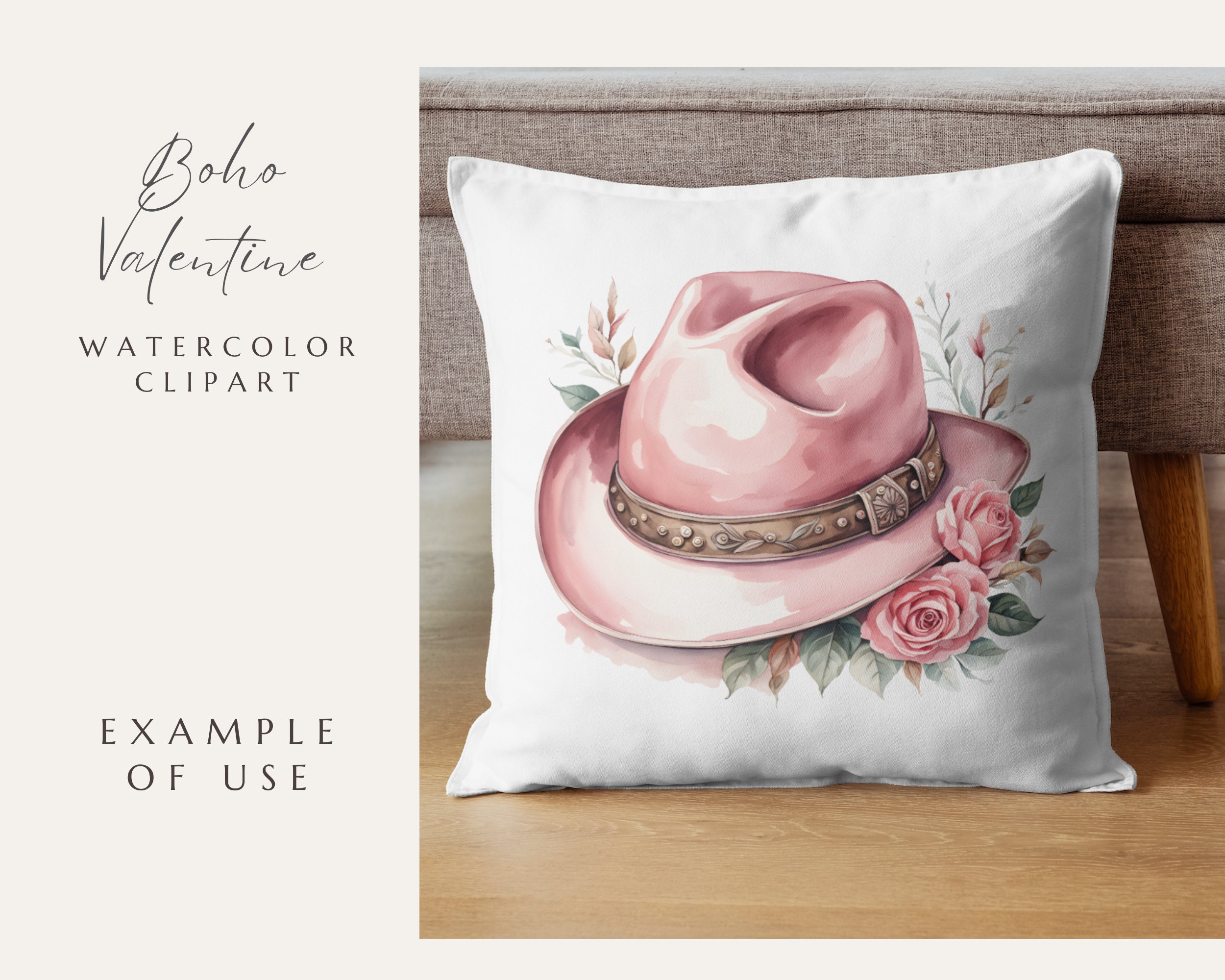 Boho Valentine Clipart Valentines Day Clipart Pink - Etsy