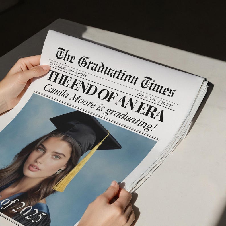 Graduation Announcement Newspaper Template, Senior Prom Invitation ...