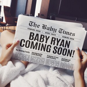 Large Newspaper Baby Announcement, Pregnancy Announcement Newspaper ...