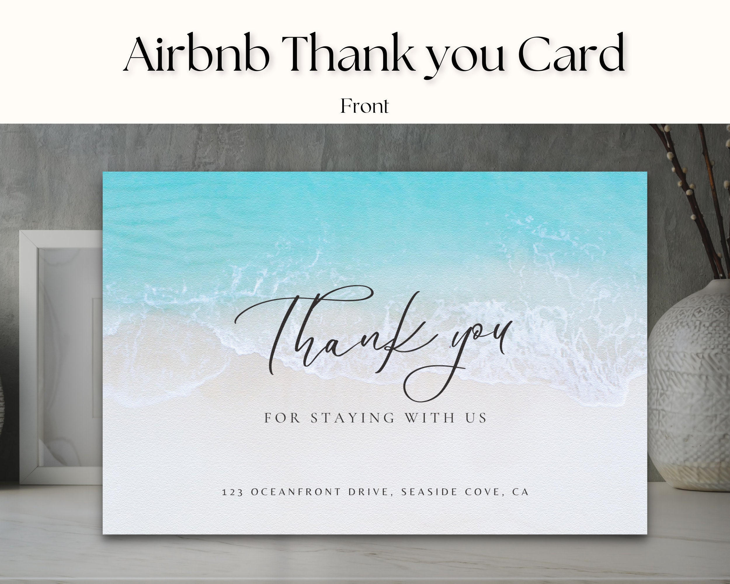 Airbnb Host Thank You Card, Beach Airbnb Thank You Card, Airbnb ...