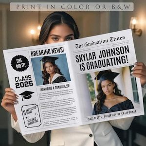 Editable Graduation Newspaper Announcement Template (digital Download ...