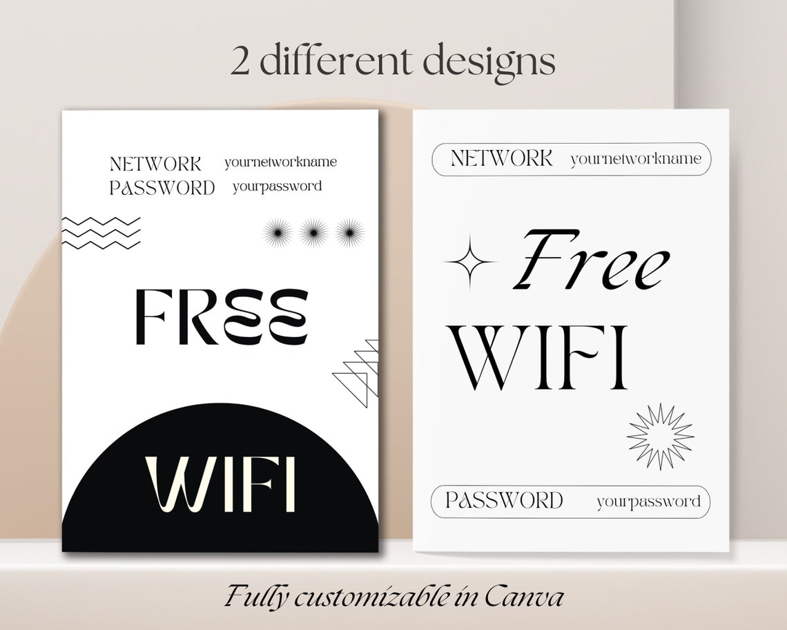 Modern WIFI Password Sign Template Airbnb Wifi Sign Wifi - Etsy