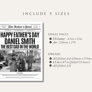 Fathers Day Newspaper, Personalized Gifts for Dad, Gift From Daughter ...