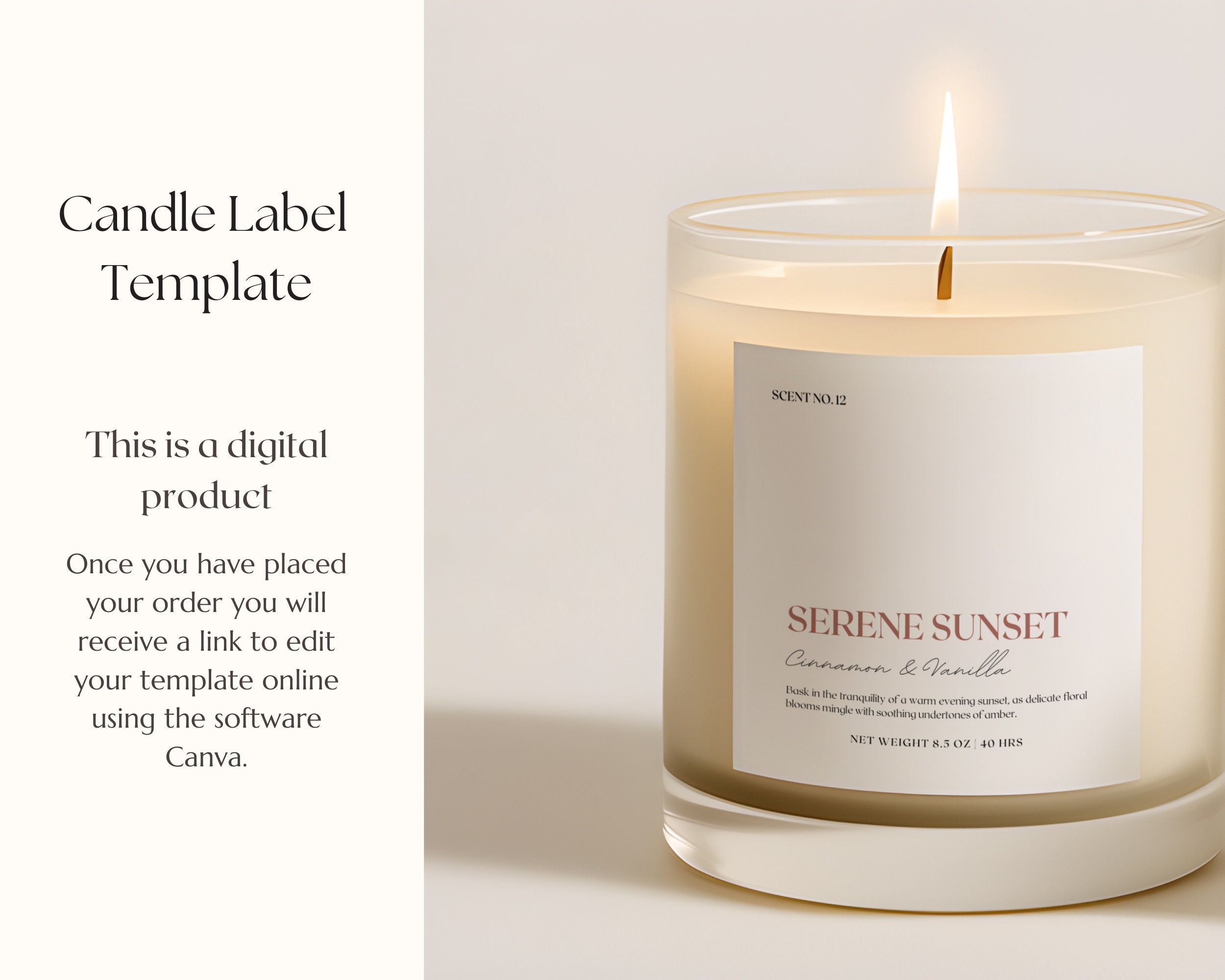 Elegant Candle Label Template Modern Candle Label Custom - Etsy